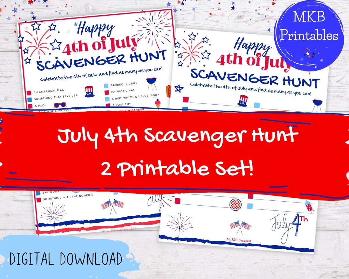 4th of July Scavenger Hunt | Digital Download U.S.A. America Memorial ...