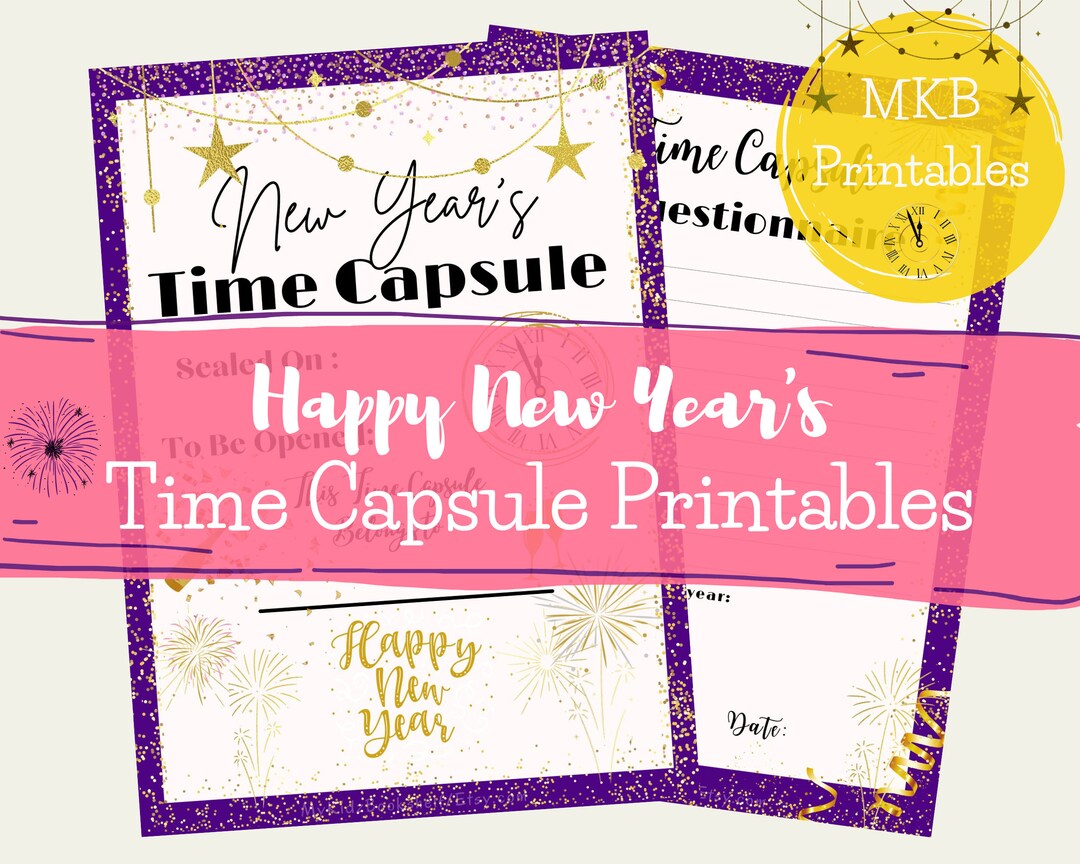 Happy New Year Time Capsule Printable Questionnaire Instant Digital ...