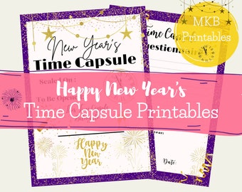 Happy New Year Time Capsule Printable Questionnaire Instant Digital ...