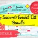 EDITABLE Summer Bucket List Printable Bundle - Instant Digital Download ...