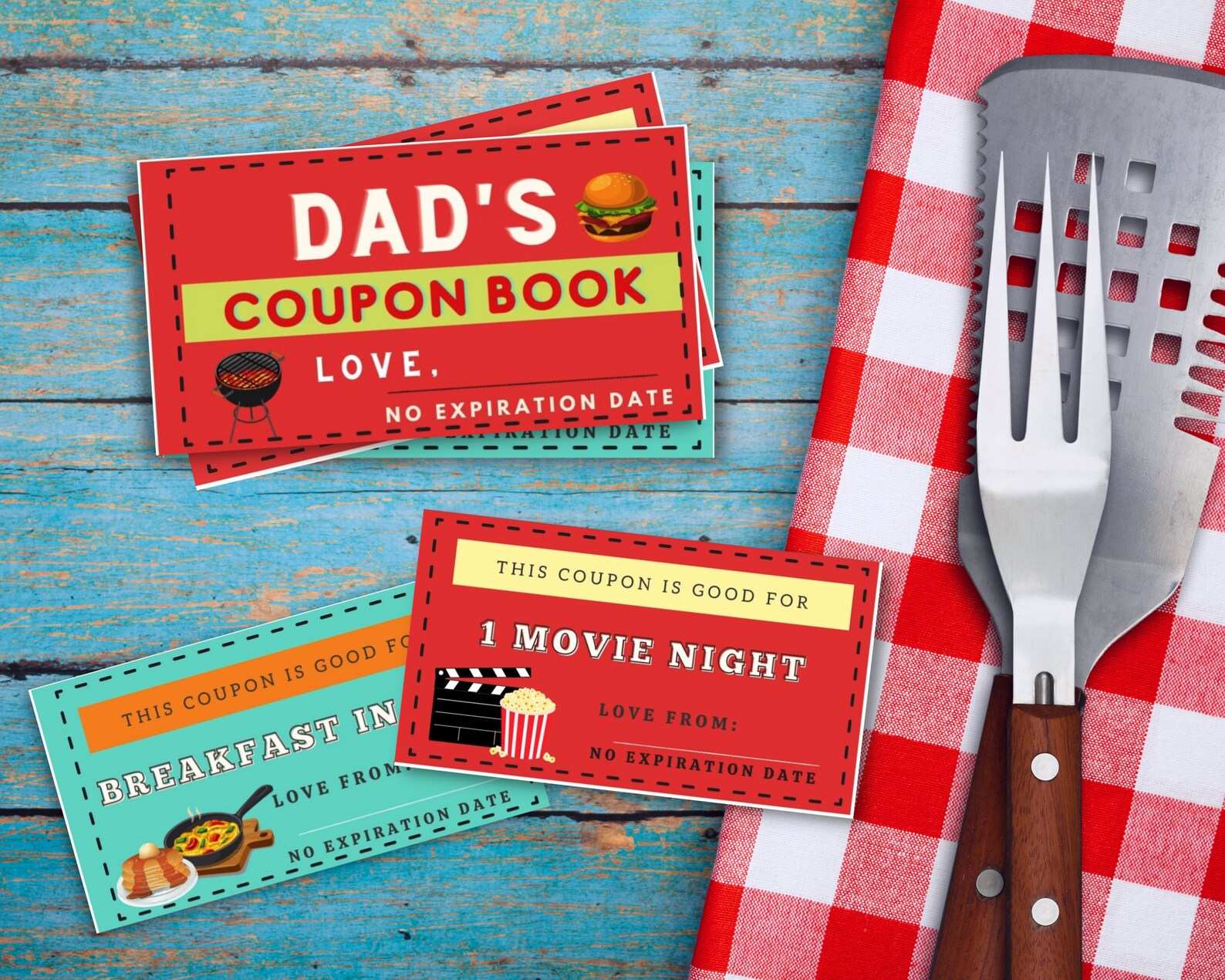 Printable Father's Day Coupon / Instant Digital Download / Coupons for ...