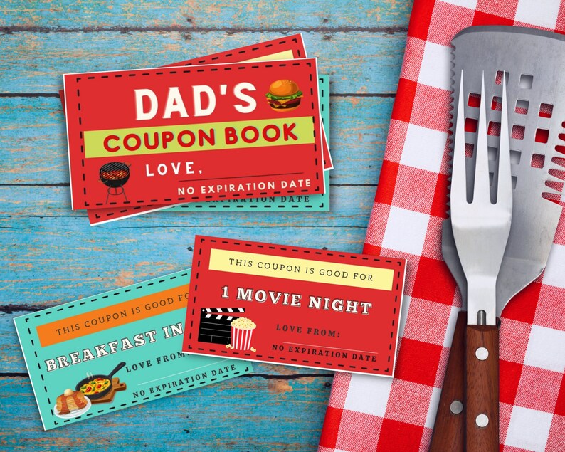 Printable Father's Day Coupon / Instant Digital Download / Coupons for ...