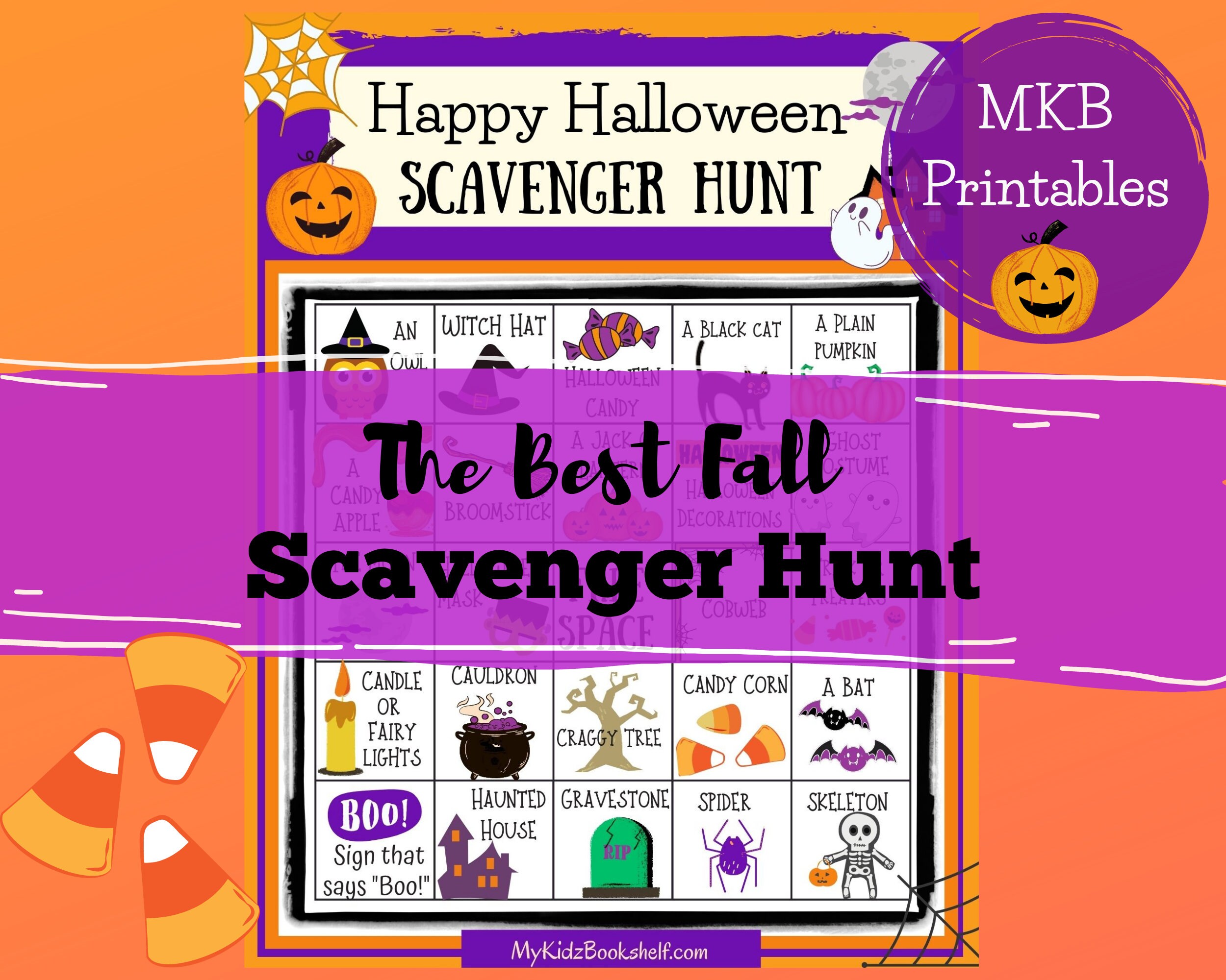 Happy Halloween Scavenger Hunt Bingo - Instant Digital Download Fall ...
