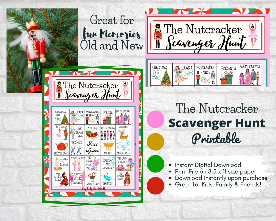 Nutcracker Scavenger Hunt for Kids - Instant Digital Download Ballet ...