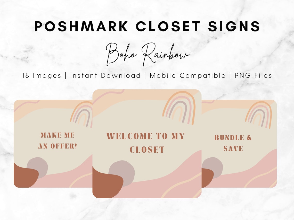 Poshmark Closet Signs | Poshmark Closet Dividers | Boho Rainbow ...