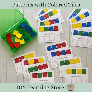 Patterns With Colored Tiles Task Box Activity Set- Preschool ...