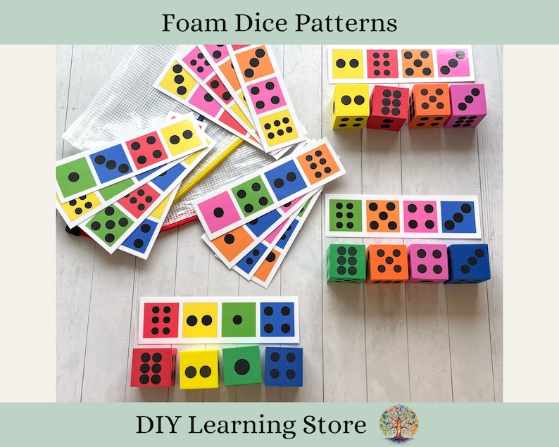 Foam Dice Patterns Bundle- Montessori Toddler, Preschool, Homeschool ...