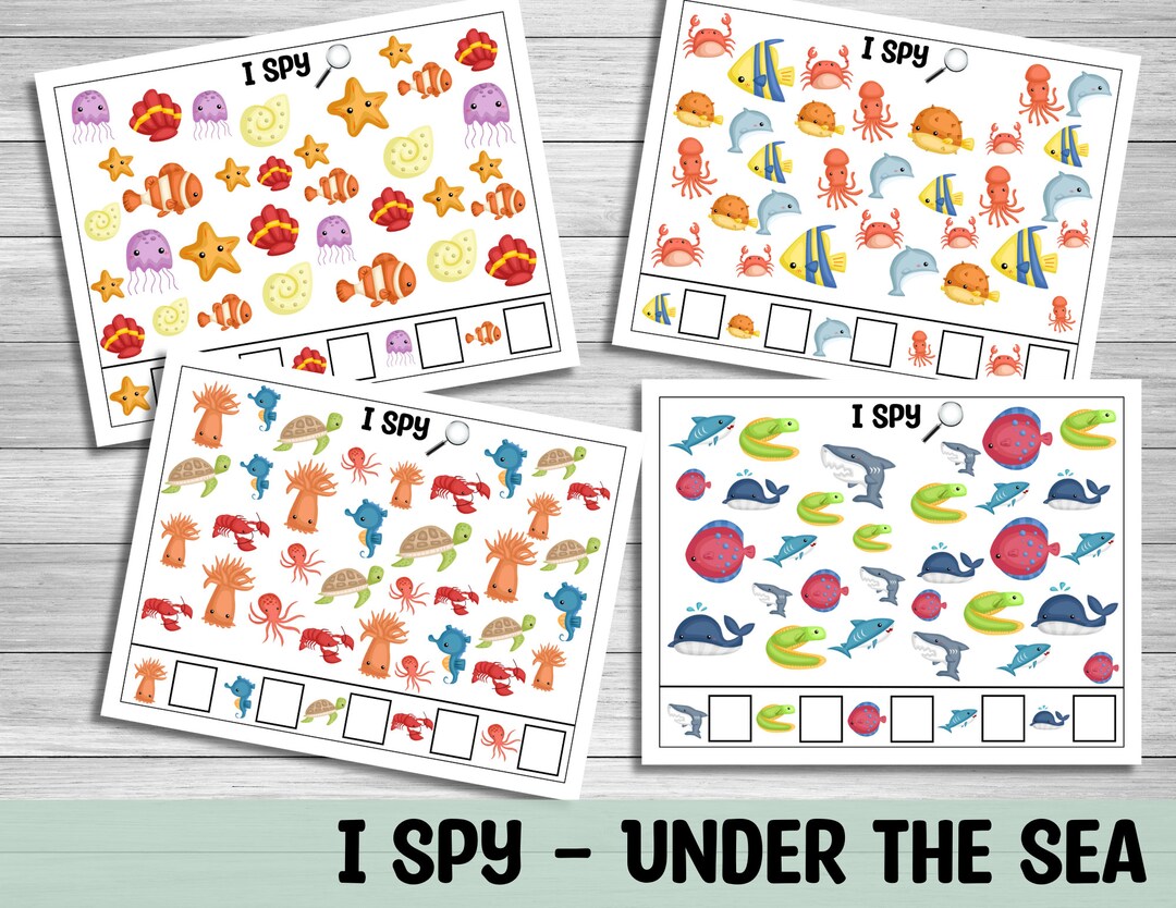 I Spy Games Under the Sea Theme-preschool Kindergarten Special ...