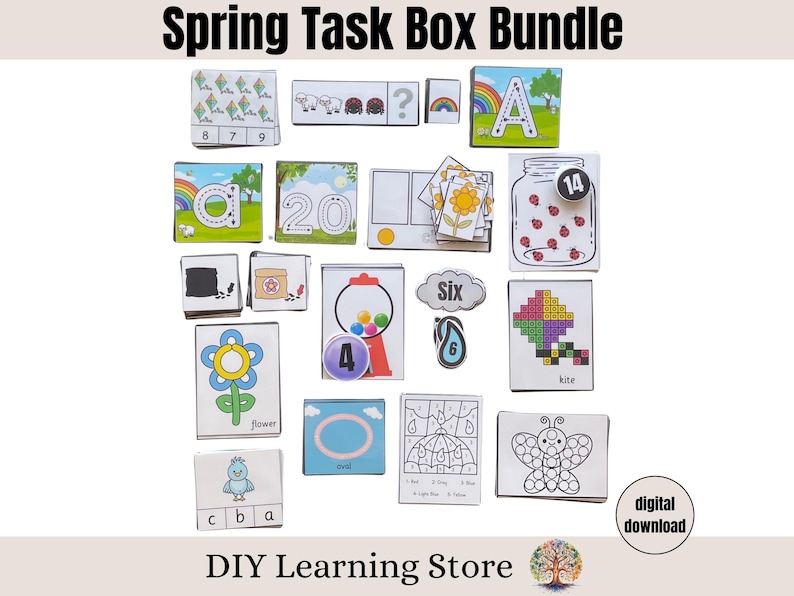Spring Task Box Bundle- 16 Activities for Preschool, Kindergarten ...