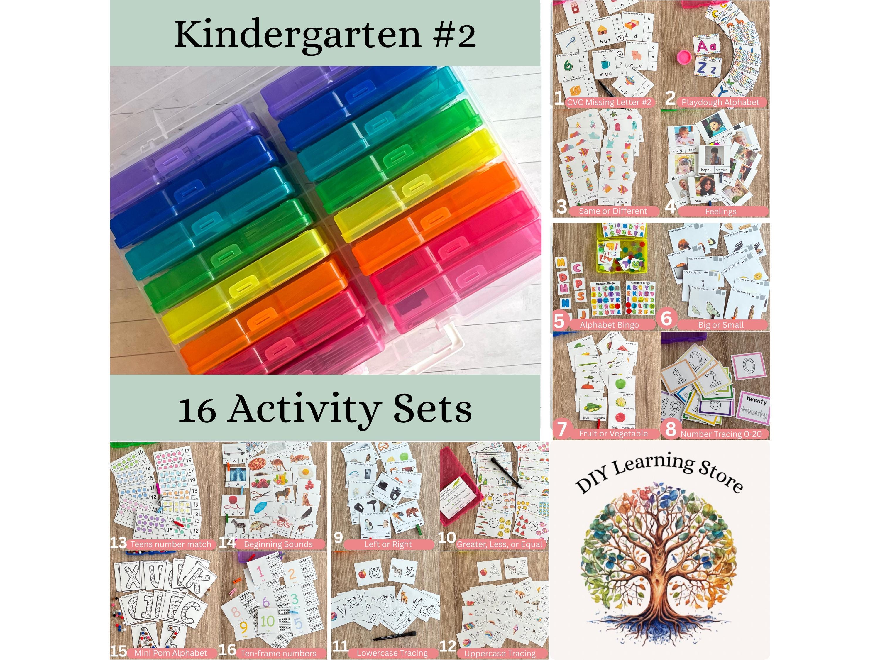 Kindergarten #2 Activity Bundle- 16 Task Box Learning Activities Plus a ...