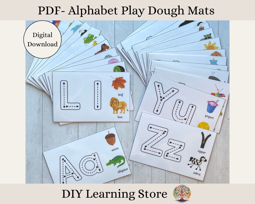 Pdf-alphabet Playdough Mat Tracing Mat-instant Download Preschool ...