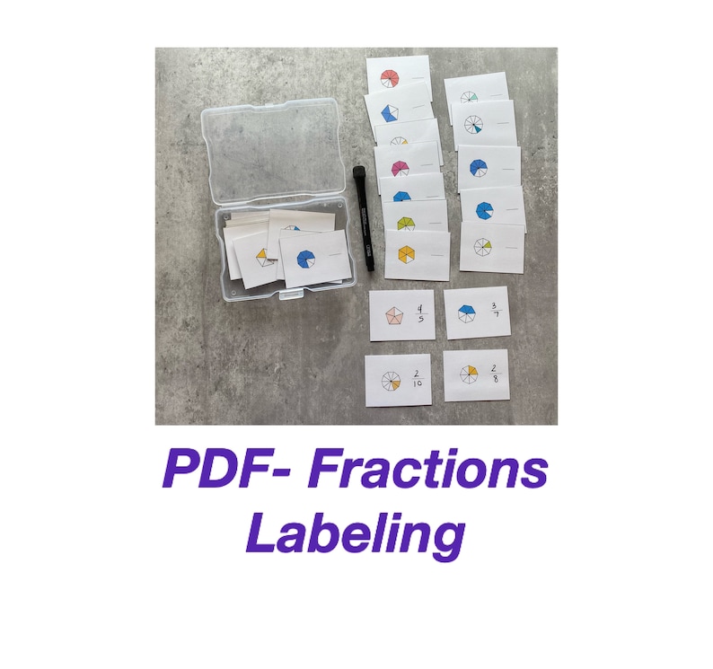 Fractions Labeling Activity Cards – Montessori Learning Toy (PDF) - Etsy