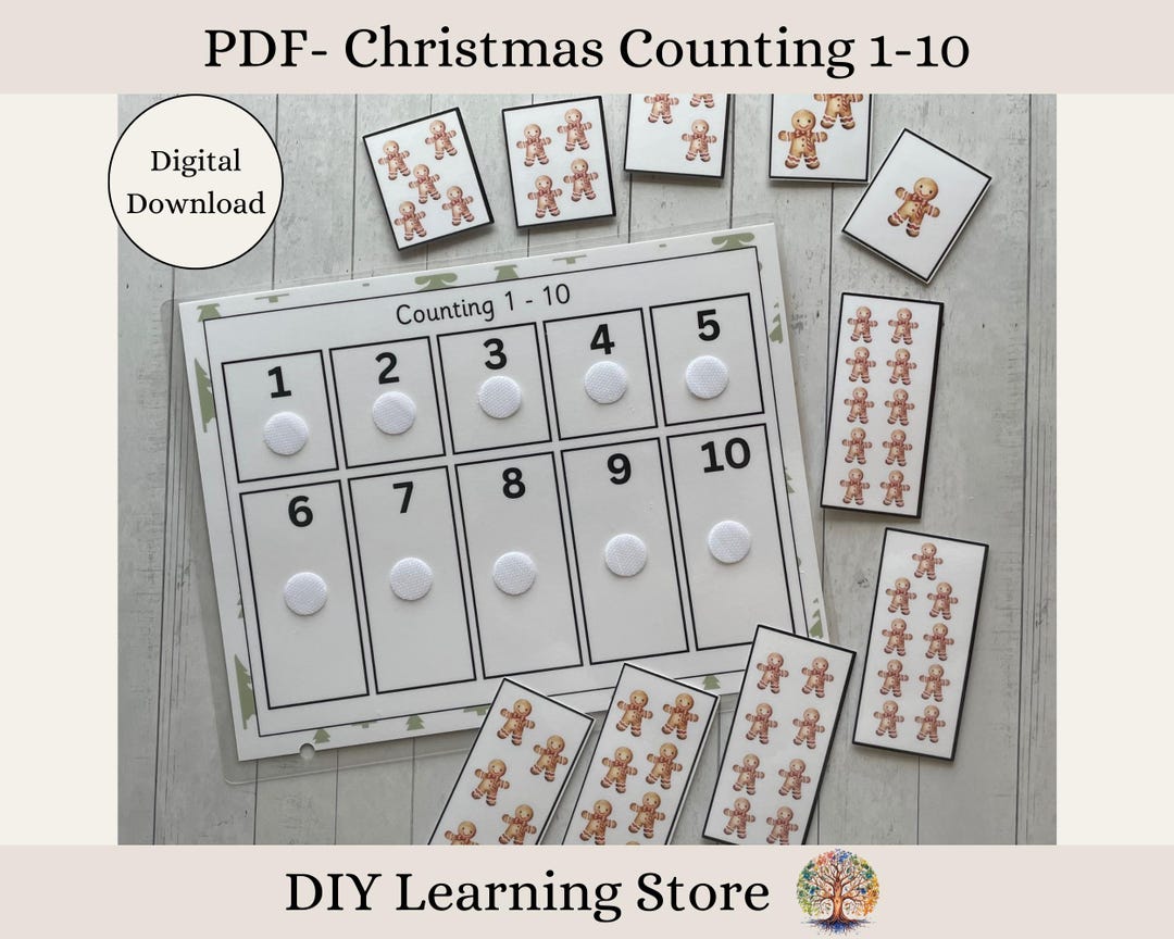 Counting 1-10 Christmas Activity- Gingerbread Man- Preschool ...