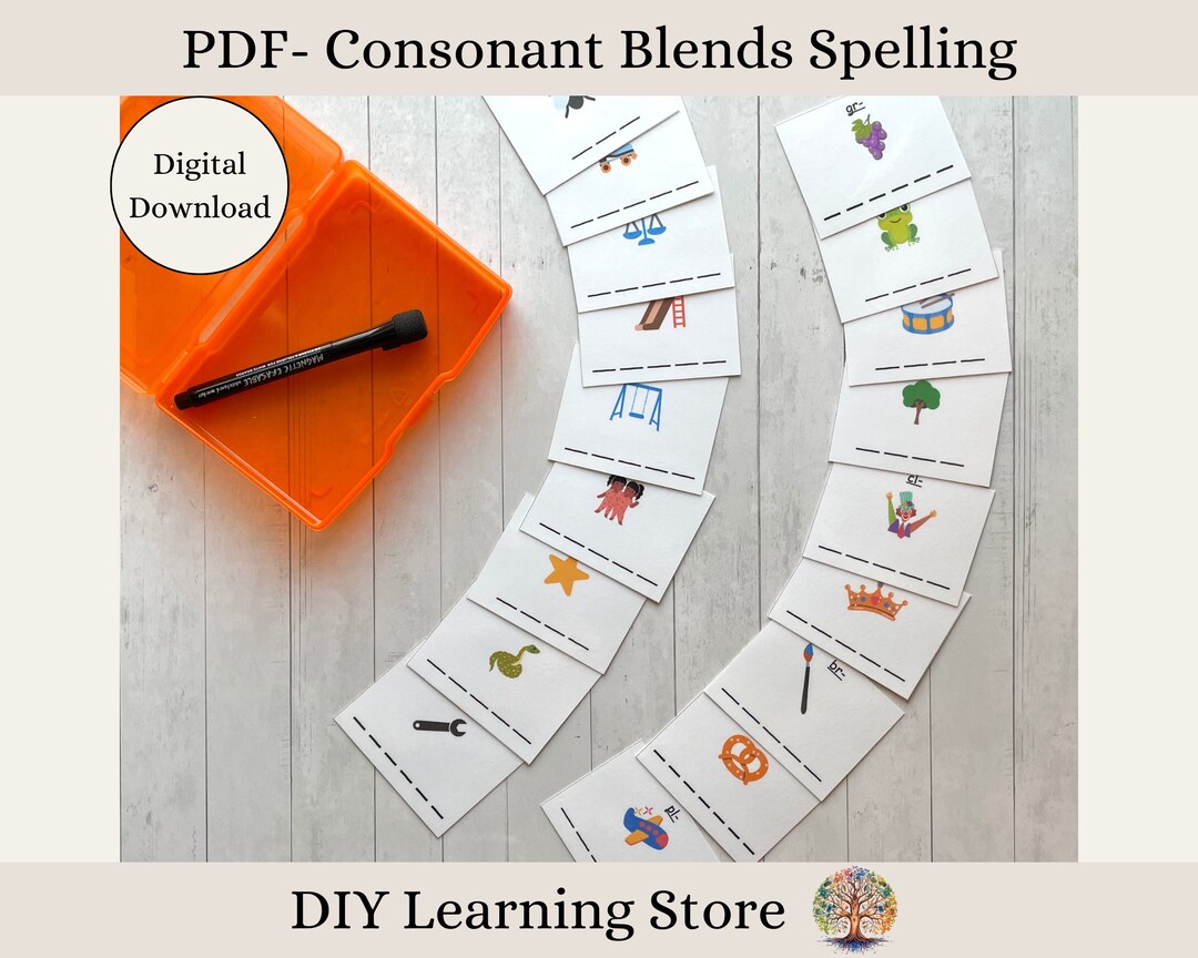 PDF Consonant Blends Spelling Activity Cards Instant Download ...