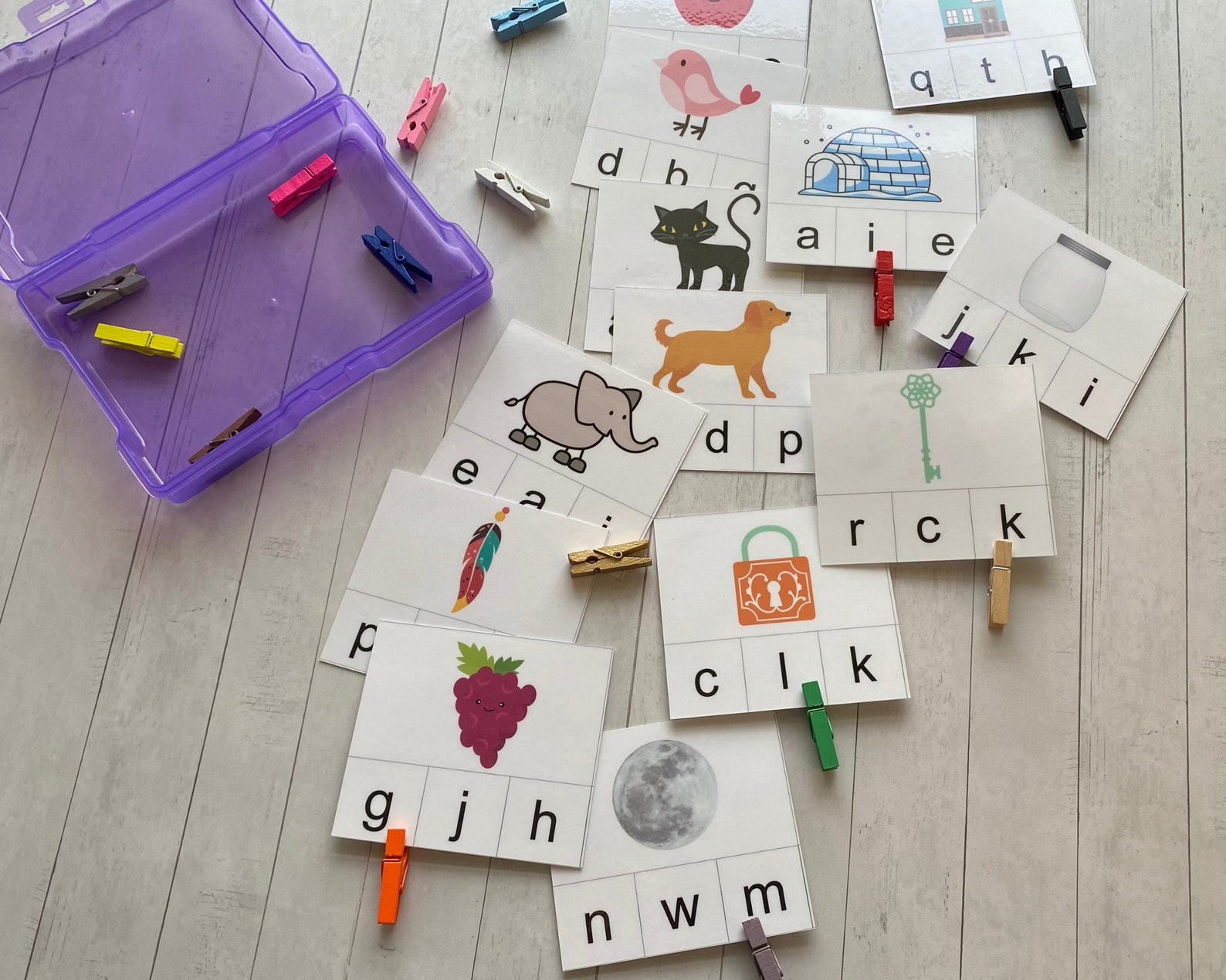 Beginning Sounds Task Box Activity Set- Montessori Learning Toy for ...