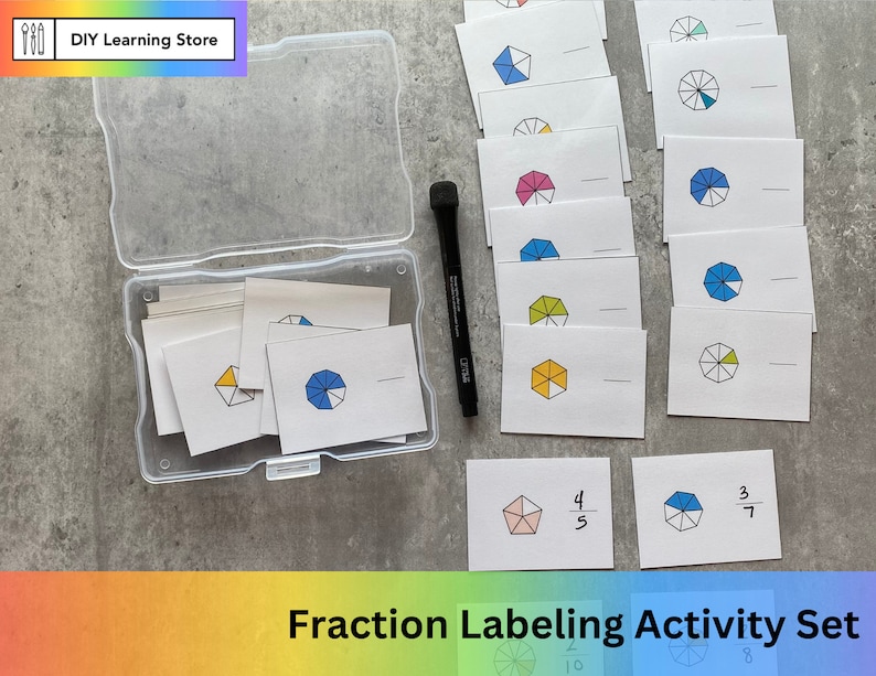 Fractions Labeling Activity Cards – Montessori Learning Toy (PDF) - Etsy