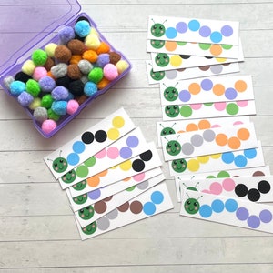Pom Patterns Task Box Activity- Montessori Learning Toys- Special Needs ...