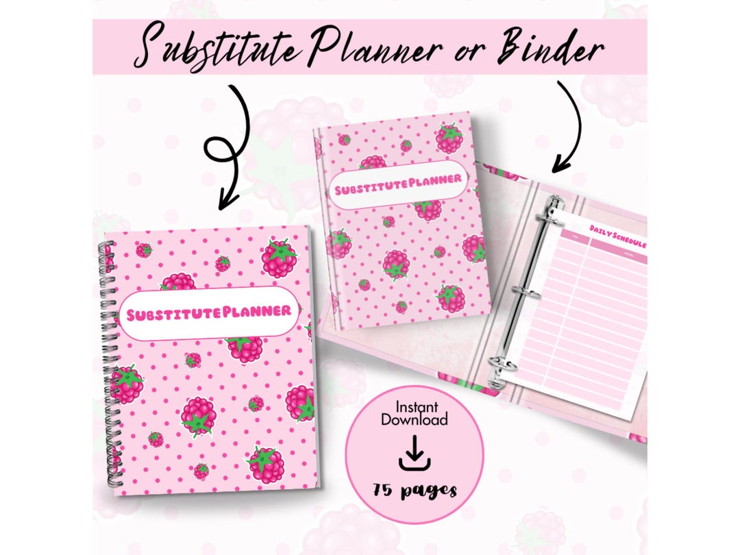 Substitute Teacher Planner Editable Canva Template Instant Download ...