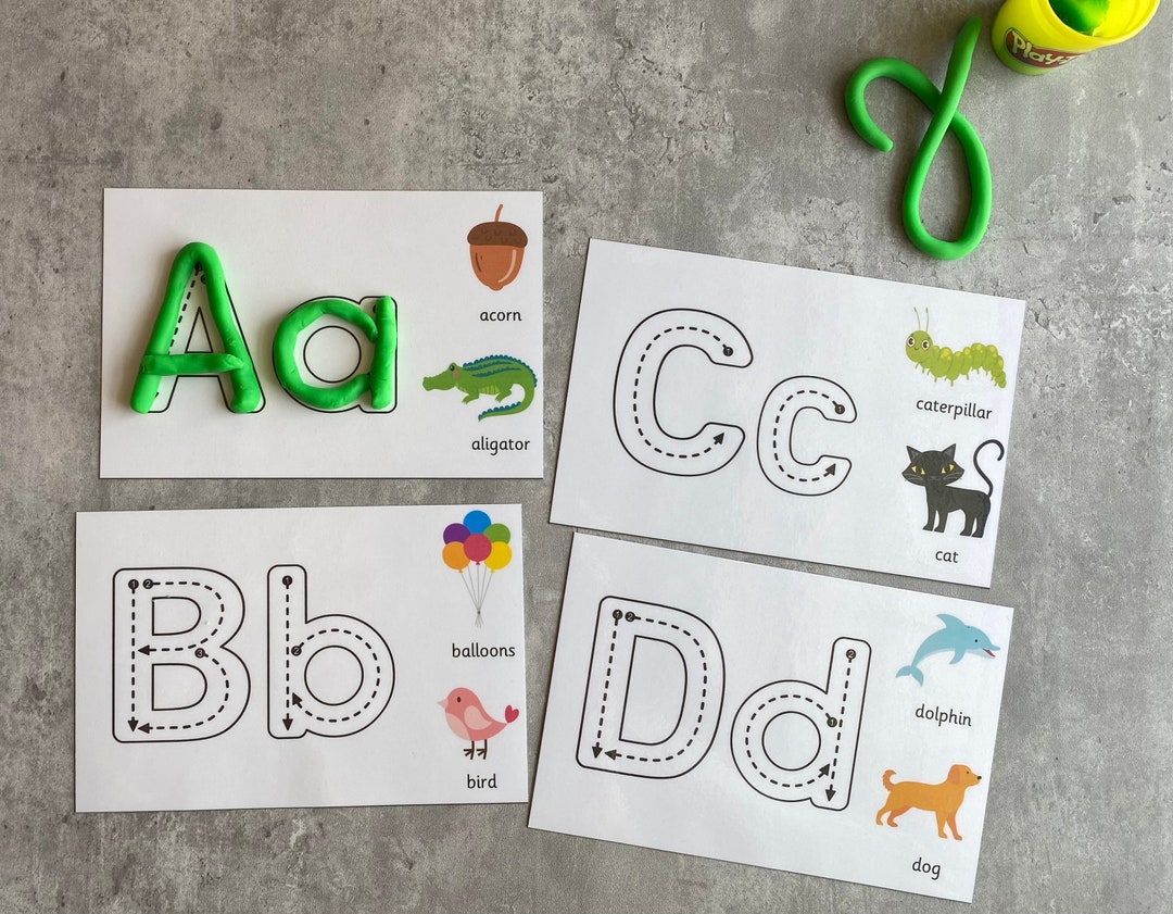 Pdf-alphabet Playdough Mat Tracing Mat-instant Download - Etsy