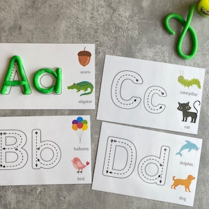 Alphabet Playdough Mat- Tracing Mat-instant Download- Preschool ...