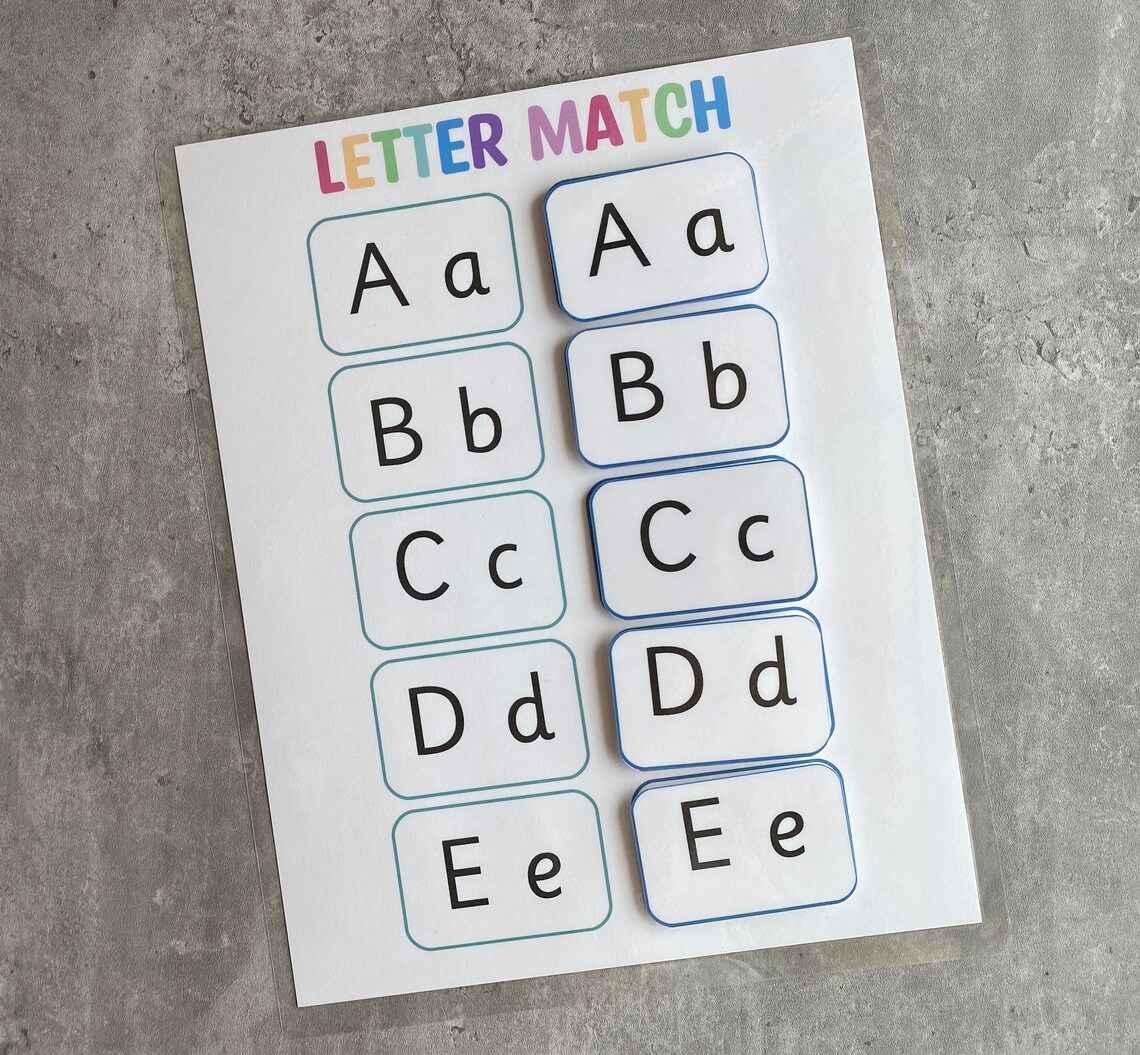 Letter Match- Montessori Preschool Learning Worksheets- Alphabet ...