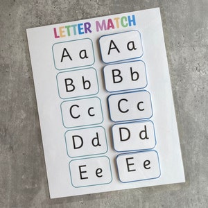 Letter Match- Montessori Preschool Learning Worksheets- Alphabet ...