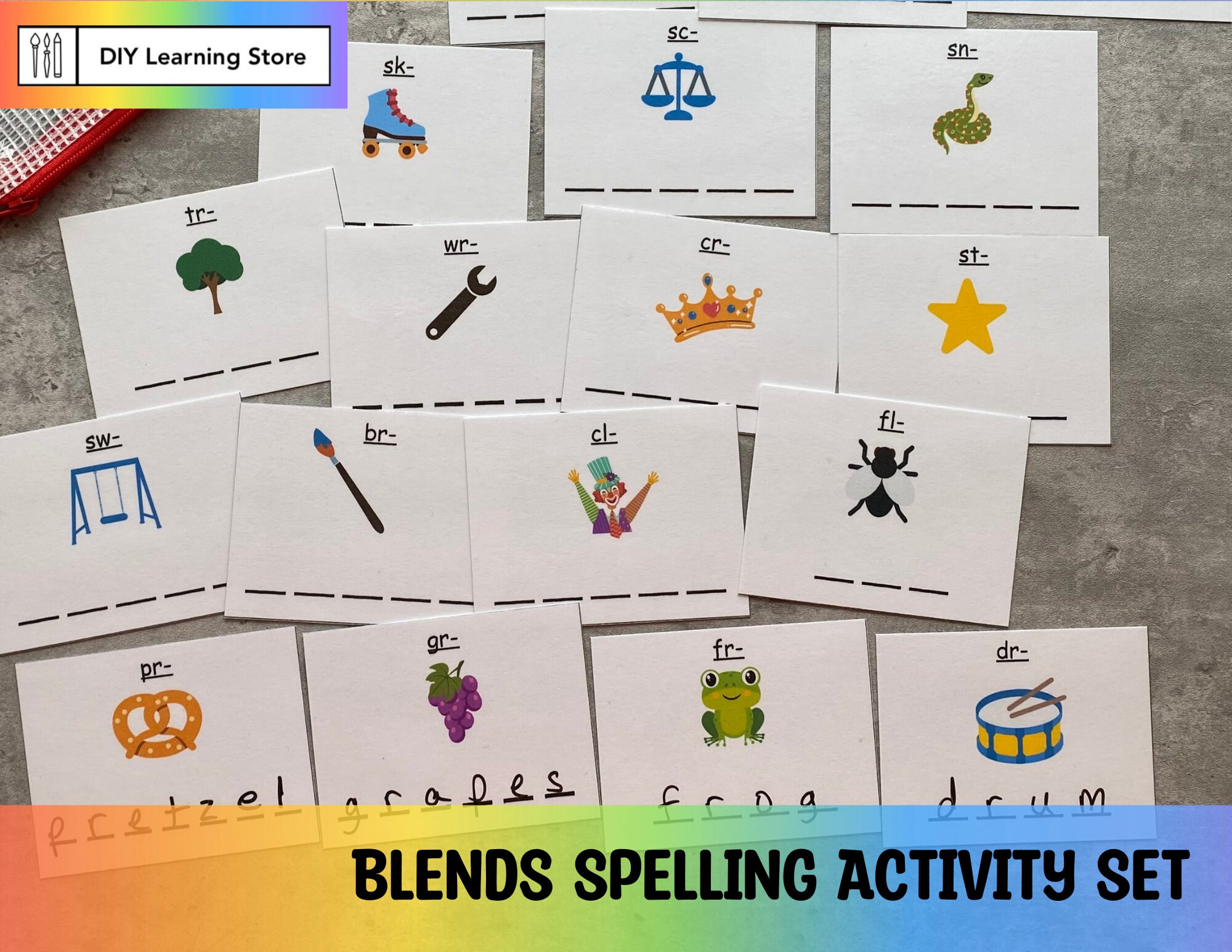 Consonant Blends Spelling Cards – Montessori Learning Toy (PDF) - Etsy