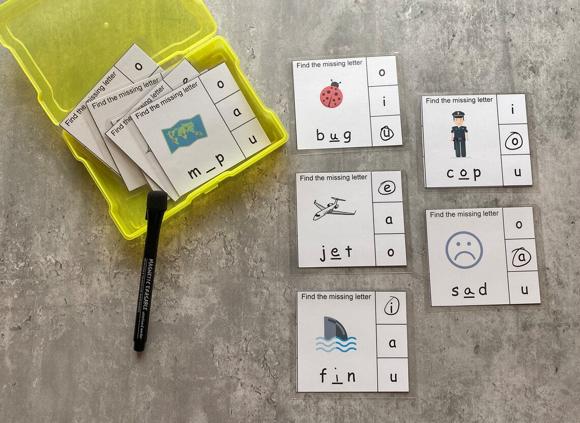 CVC Missing Vowel Fill in the Blank / Circle the Answer - Etsy