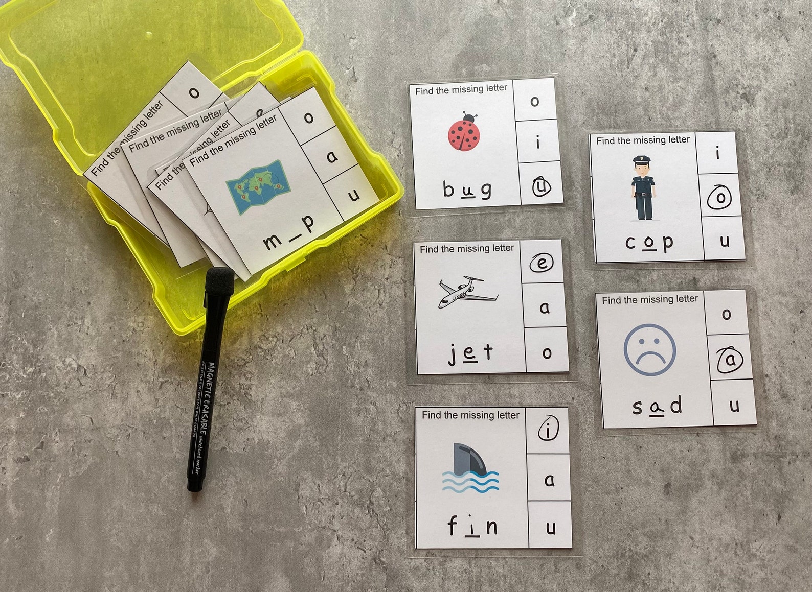 CVC Missing Vowel Fill in the Blank / Circle the Answer - Etsy