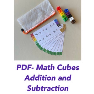 PDF Math Cubes Task Cards-addition and Subtraction Activity Set ...