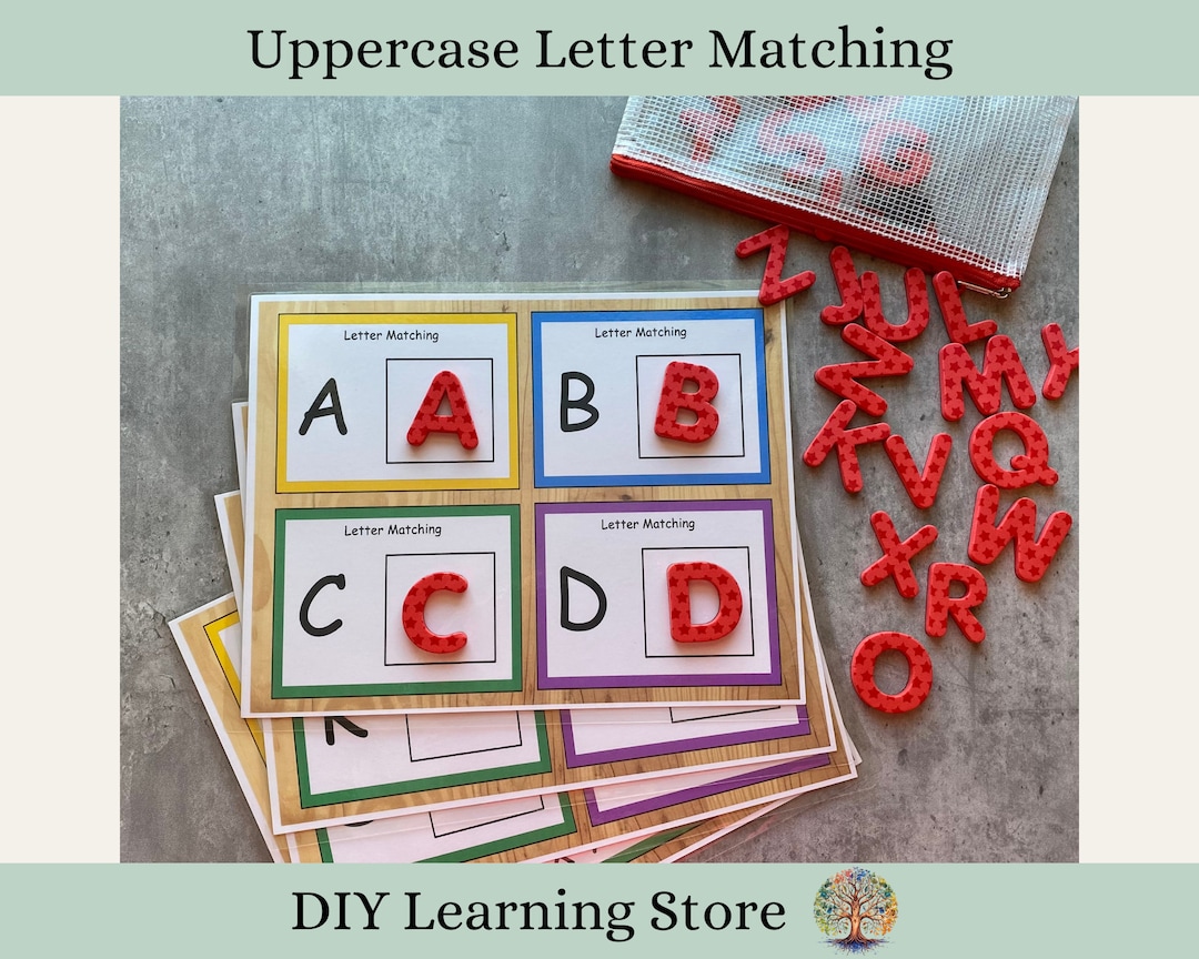 Uppercase Letter Matching Activity Set- Montessori Learning Toy for ...