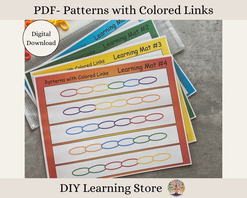 Colored Links Learning Mats- Montessori Early Learning Activity Pages ...