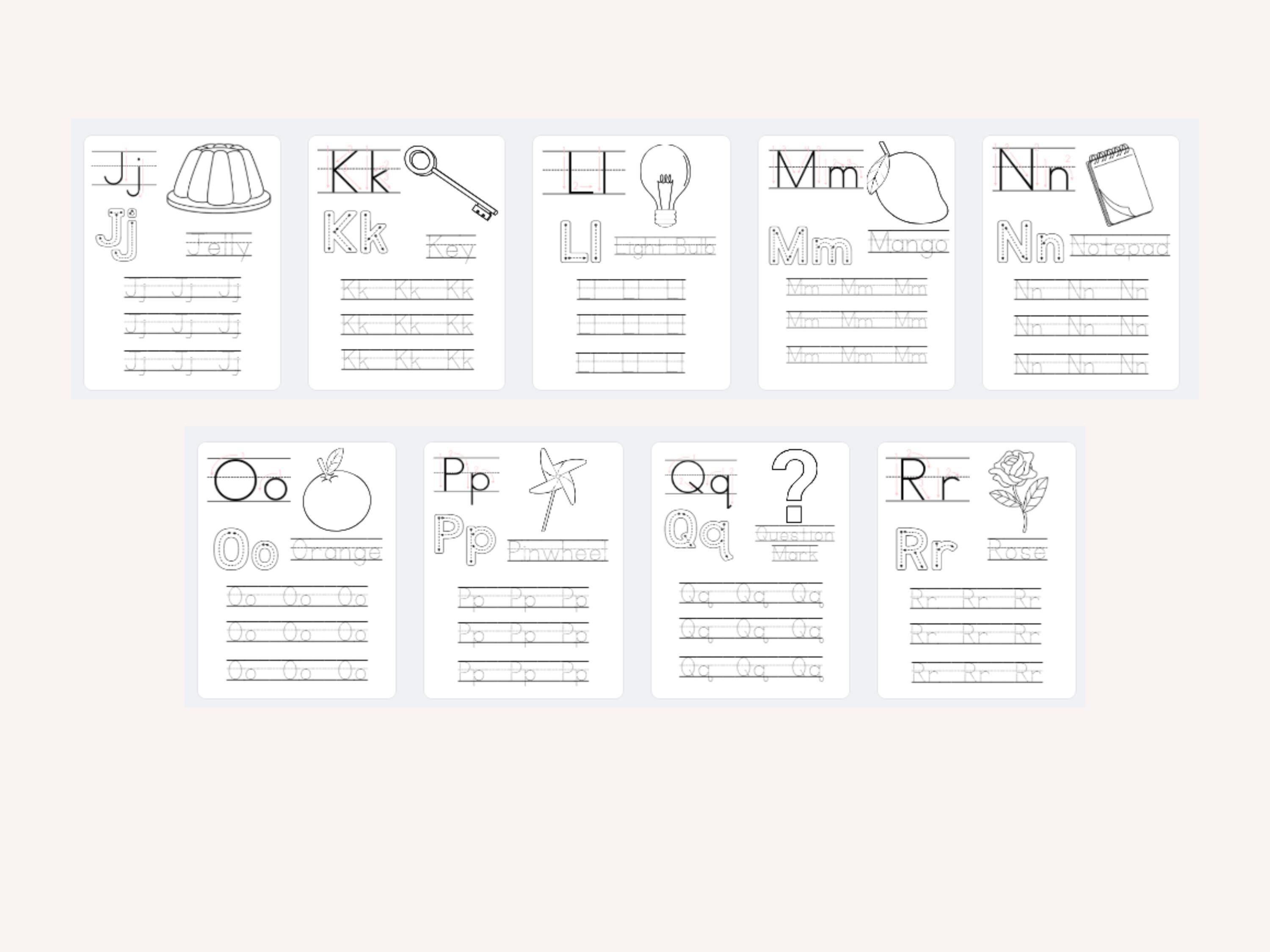 Letter Tracing Worksheets- Kindergarten, Preschool, Homeschool, Special ...