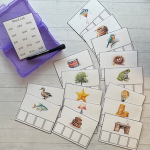 Spelling Practice 4-letter Words Task Box | Printable Literacy Game for ...