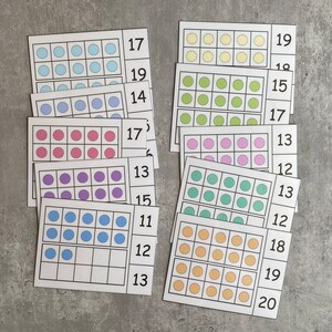 Teens Number Matching Ten Frames Clip Cards- Task Box Activity Set- for ...