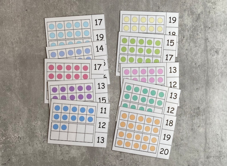 Teens Number Matching Ten Frames Clip Cards- Task Box Activity Set- for ...