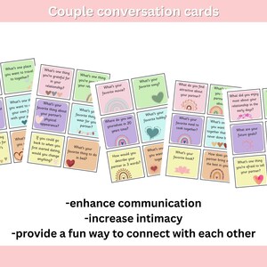 Couples Conversation Cards- PDF- Instant Download- Therapy Cards ...