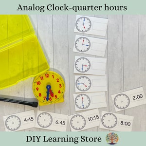 Analog Clock Activity Set- Montessori Preschool, Kindergarten, Special ...