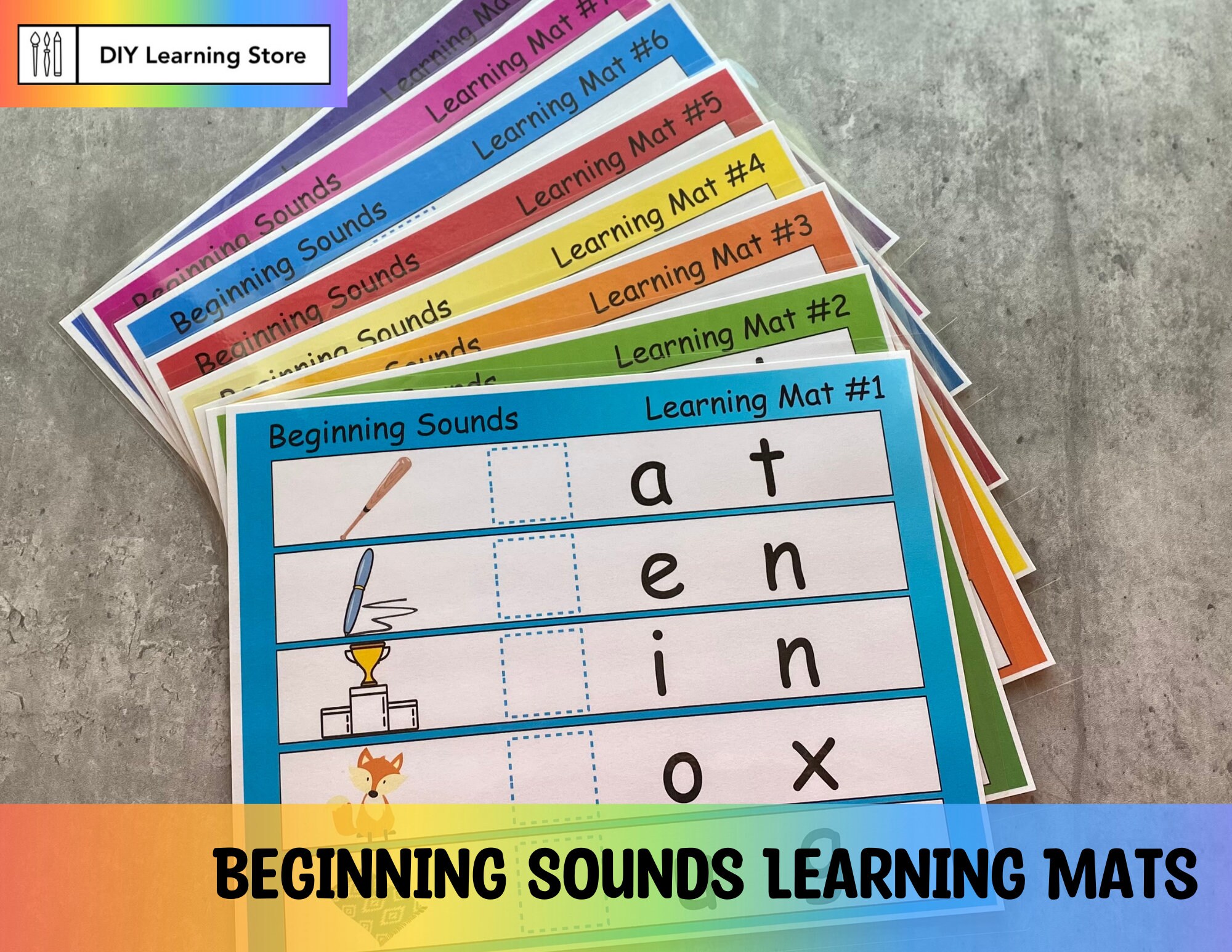 Beginning Sounds Learning Mats- Instant Download- Montessori Learning ...