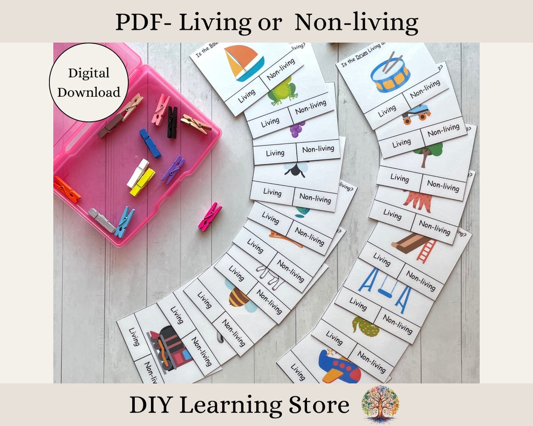 Living or Non-living- Activity Cards- Instant Download- Montessori ...