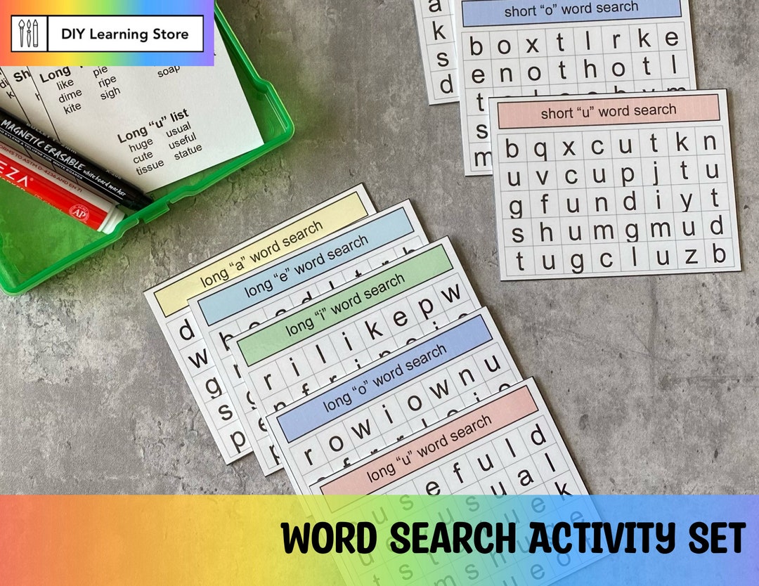 PDF Word Search Long and Short Vowel Sounds Activity Cards - Etsy