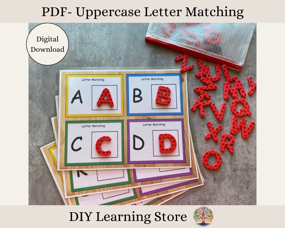 Uppercase Letter Matching-learning Mats- Instant Download- Montessori ...