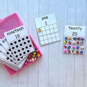 Ten Frame Counting 1-20 Task Box Activity Set-montessori Learning Toy ...