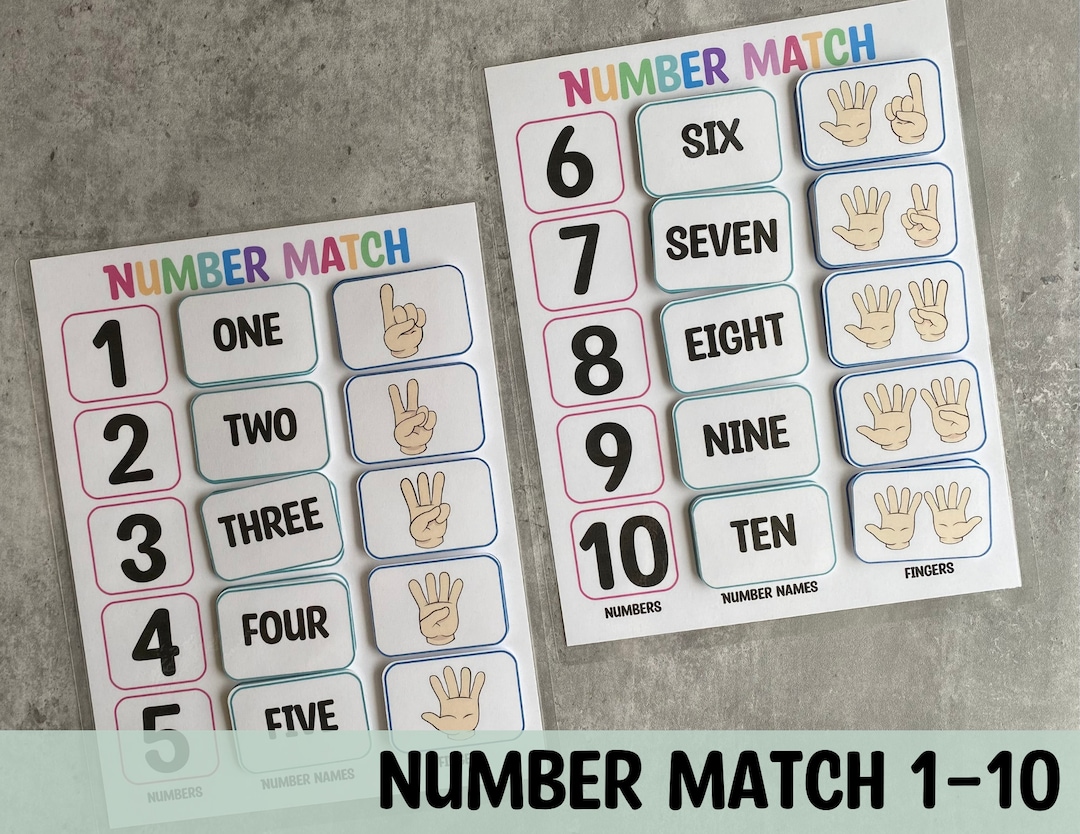 Number Match 1-10 - Montessori Counting Activity for Early Learning ...