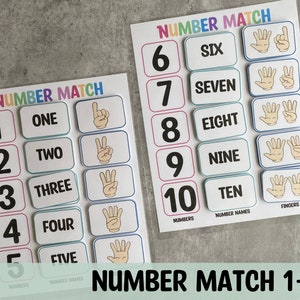 Number Match 1-10 - Montessori Counting Activity for Early Learning ...