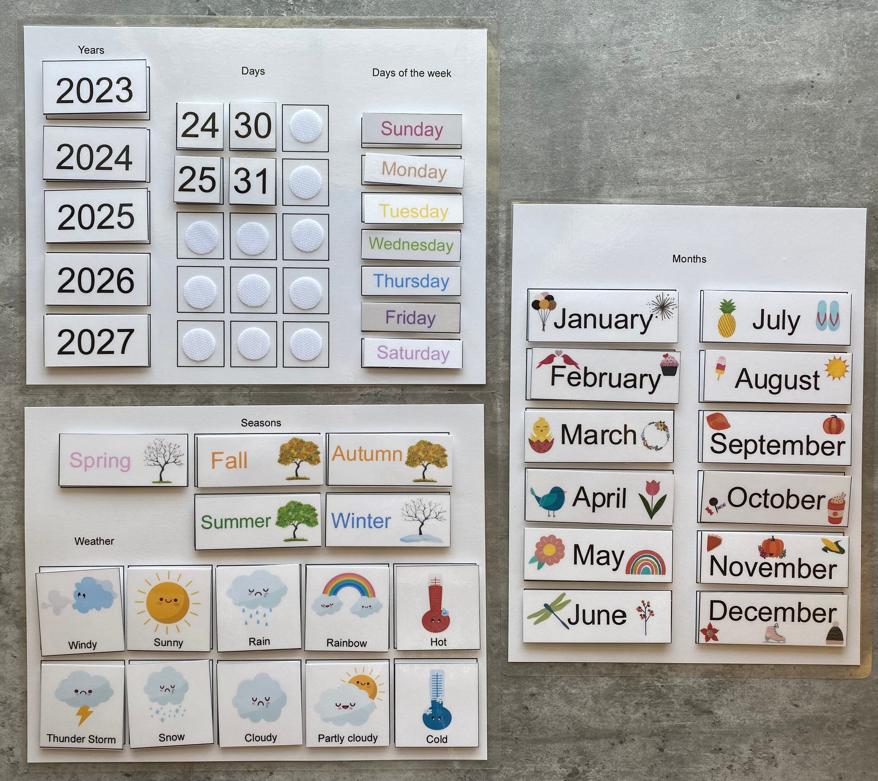 Kids Calendar- Preschool Calendar- Perpetual Calendar- Homeschool ...