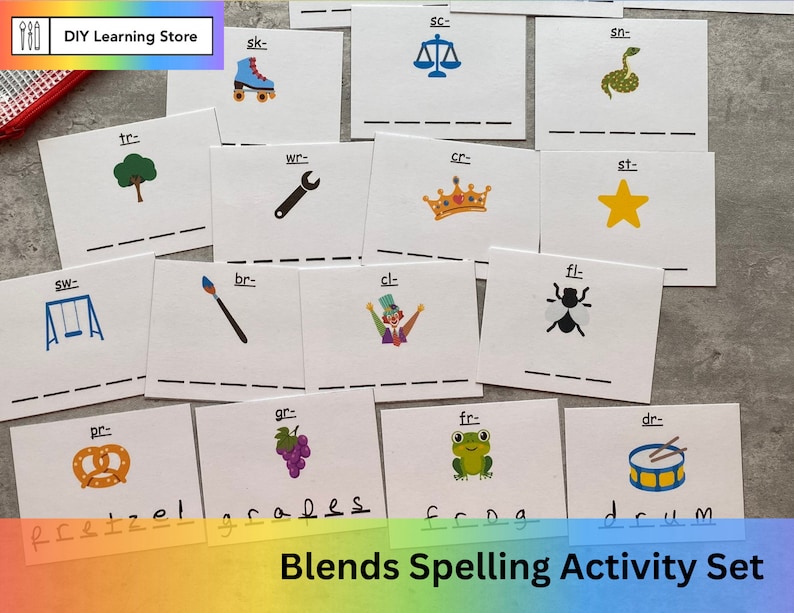 Consonant Blends Spelling Cards – Montessori Learning Toy (PDF) - Etsy