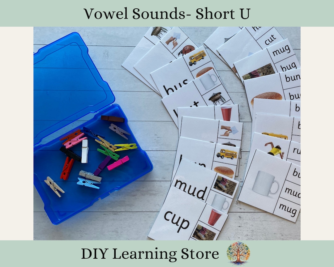 Vowel Sounds Short U Activity Set- Montessori Inspired Alphabet Task ...