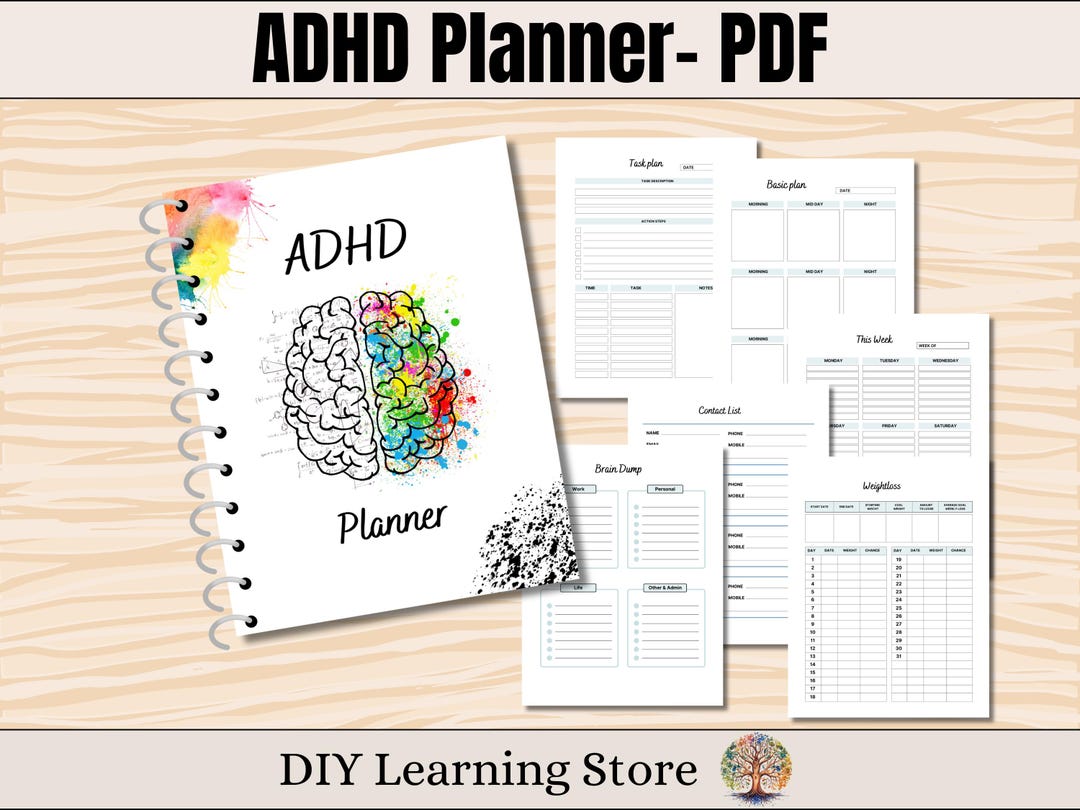 ADHD Planner- Printable PDF- Productivity Tools, ADHD Organization ...