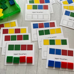 Patterns With Colored Tiles Task Box Activity Set- Preschool ...